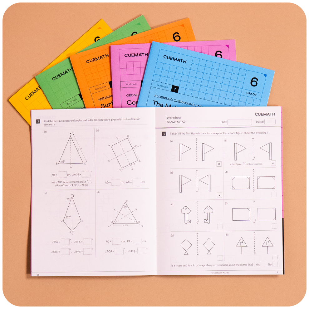 Cuemath Grade 6 Math Workbooks: 10-Digit Numbers, Algebra, Fractions,